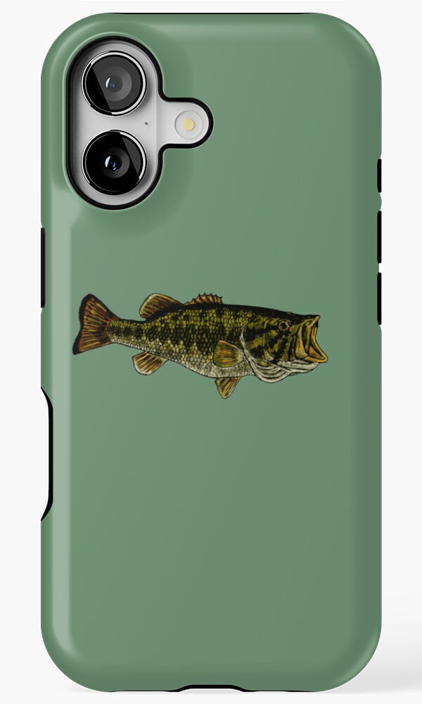 Bass Fish Freshwater Fishing Nature Art Phone Case for iPhone 11 12 13 ...