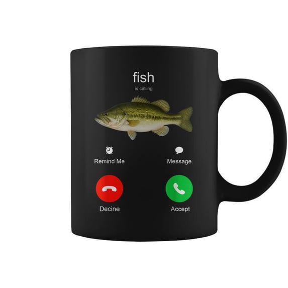 Bass Fish Is Calling Angler Joke Fishing Club Men Coffee Mugs - Walmart.com