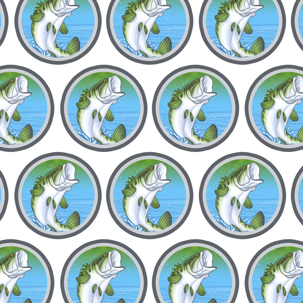 Bass Fish Jumping Water Fishing Premium Gift Wrap Wrapping Paper Roll ...