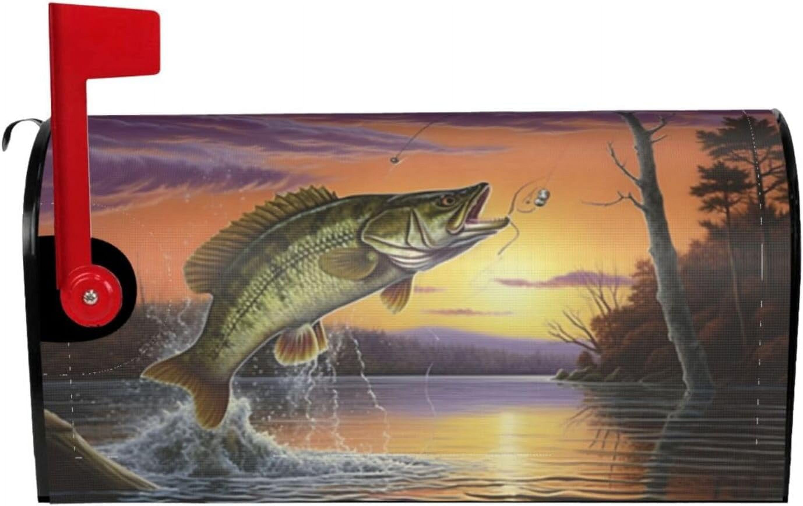 Bass Fish Mailbox Cover Mailbox Wraps, Waterproof Mailbox Covers ...