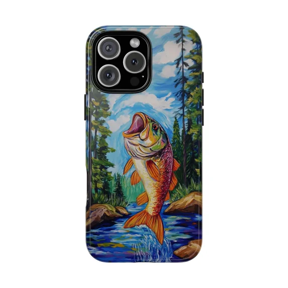 Bass Fish River Water Scene Case for iPhone 17 through 11 Pro Max ...