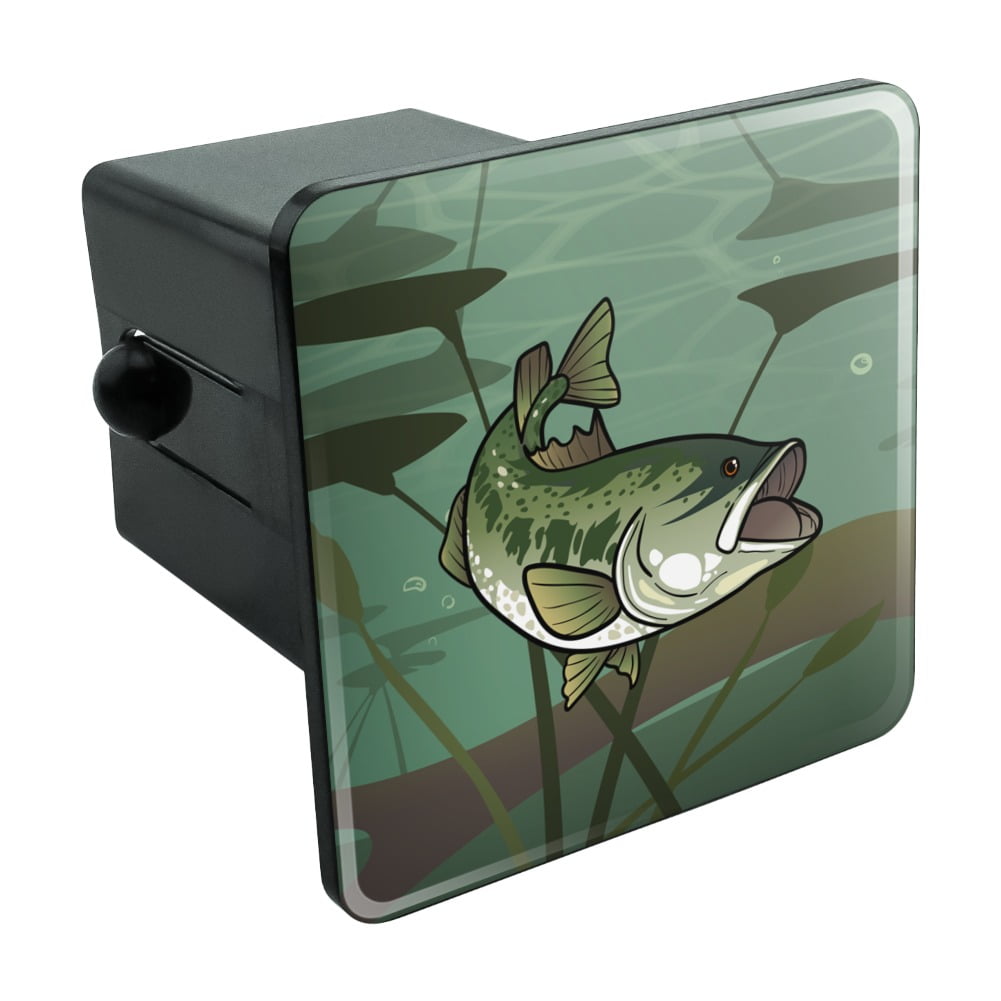 Bass Fish Swimming in River Tow Trailer Hitch Cover Plug Insert ...