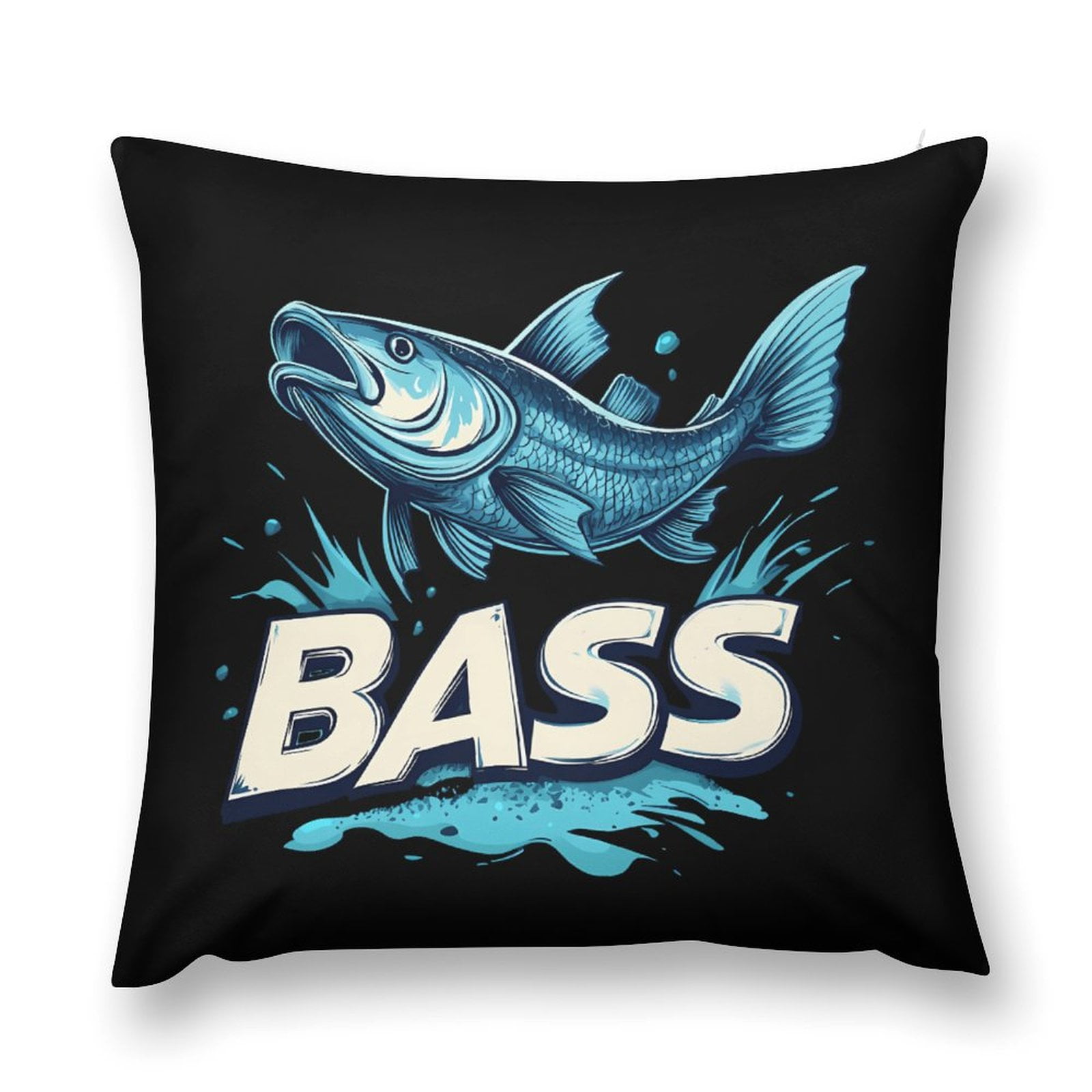 Bass Fish Throw Pillow Cases Plush Pillow Cover Decorative Pillowcases ...