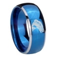 Bass Fishing 8MM Polished Blue 2 Tone Dome Tungsten Men Ring - Walmart.com