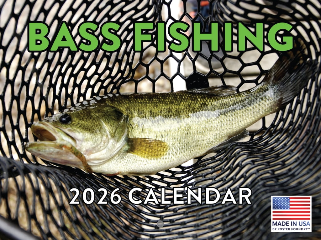 Bass Fishing Calendar 2026 Monthly Wall Calender 12 Month | American ...