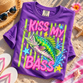 Bass Fishing Comfort Colors Shirt, Kiss My Bass Tee, Funny Sassy ...