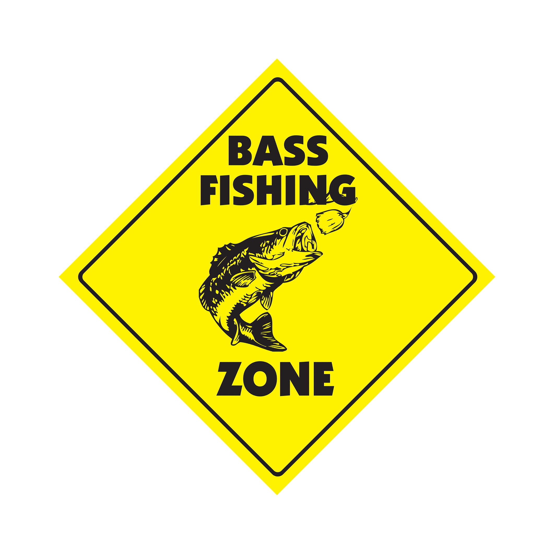 Bass Fishing Crossing Decal Zone Xing | Indoor/Outdoor | 4" Tall fish ...