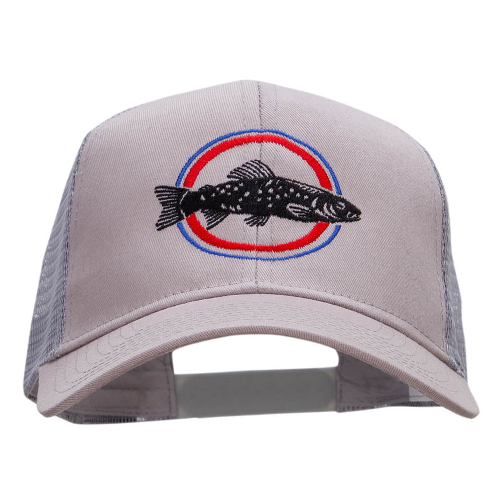 Bass Fishing Embroidered Prostyle Mesh Cap - Grey OSFM - Walmart.com