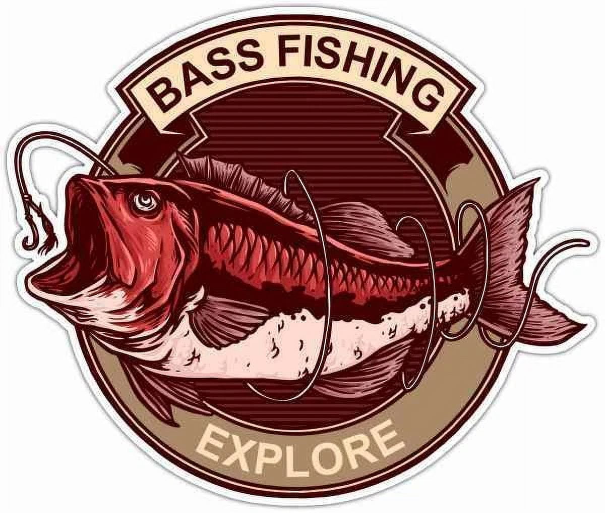 Bass Fishing Explore Fisherman Fish Car Stickerphone Decal Water Bottle ...