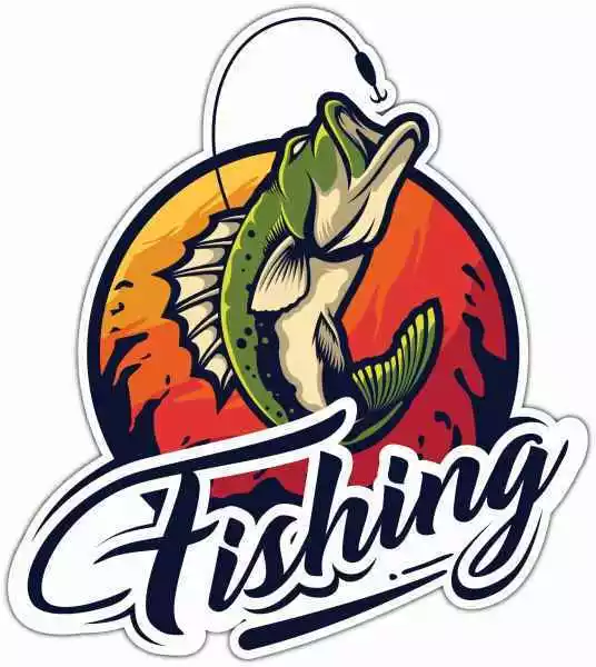 Bass Fishing Fisherman Fish Hook Rod Car Stickerphone Decal Water ...