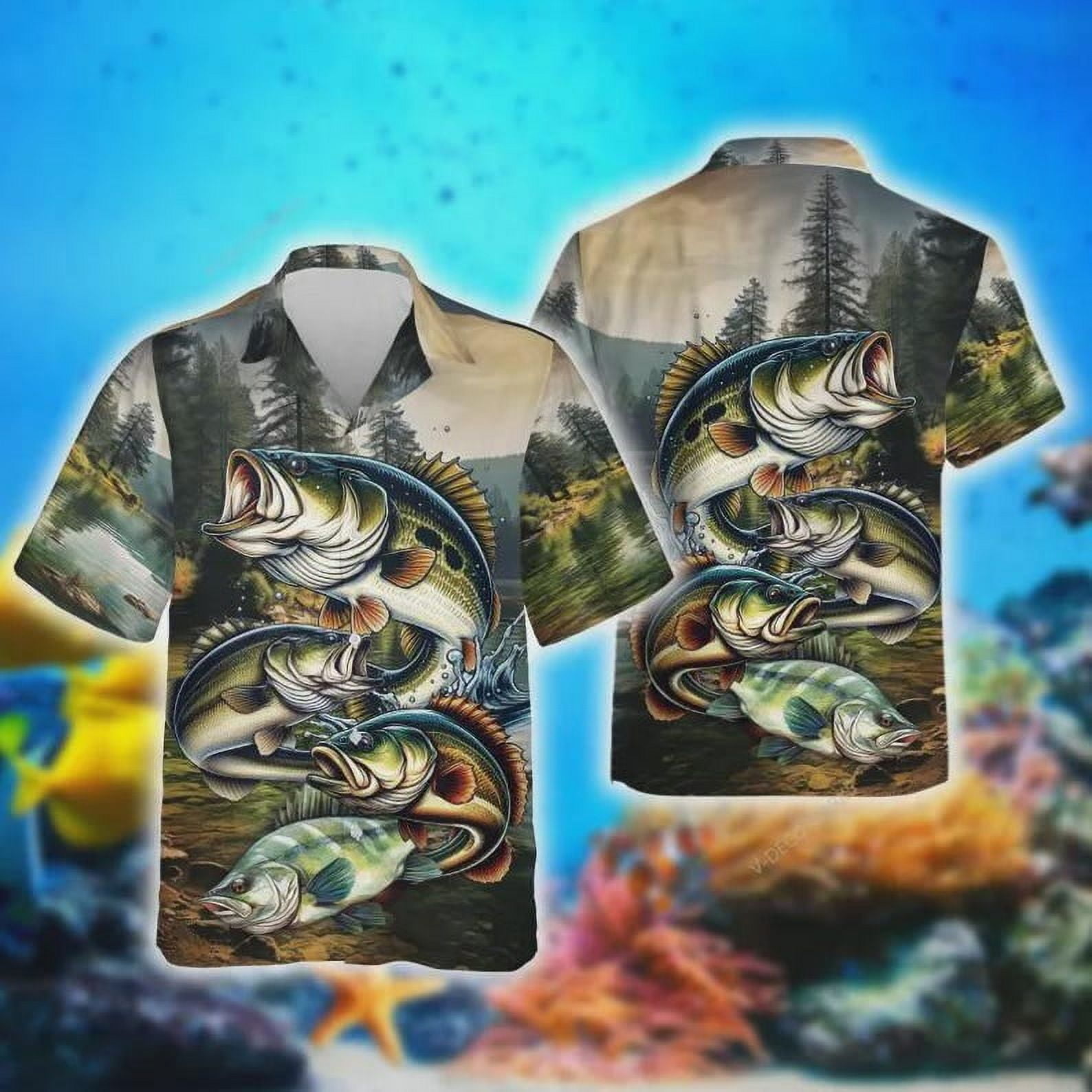 Bass Fishing Hawaiian Shirts For Men and Women, Bass Fishing Men's ...