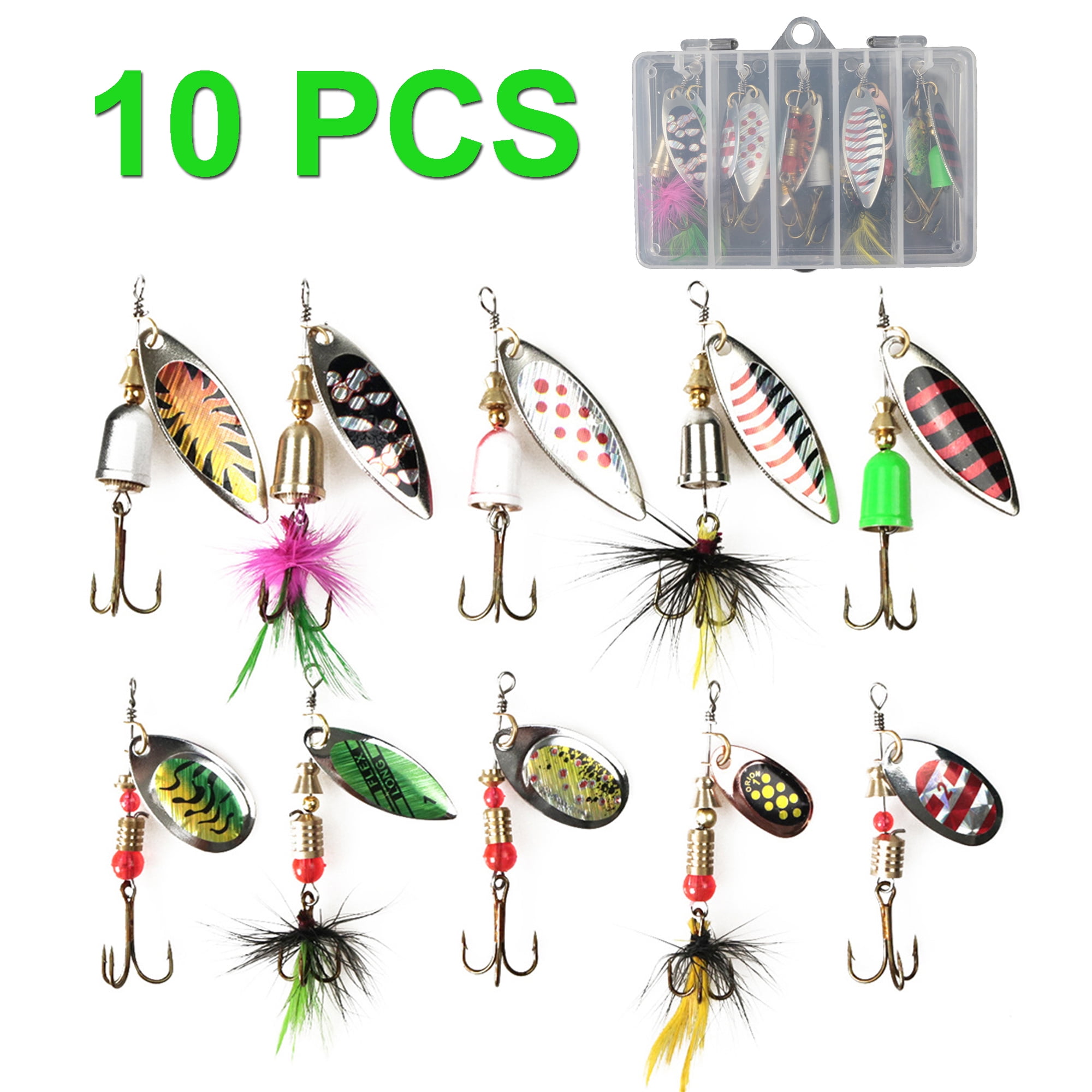 Bass Fishing Lures Kit Set,Fishing Sequin Bait 10 Pcs/set Outdoor Lure ...