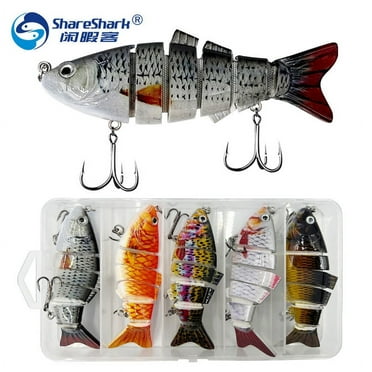 5pcs Multi Jointed Swimbait 6cm 4.7g 6 Segment Lifelike Artificial Hard ...
