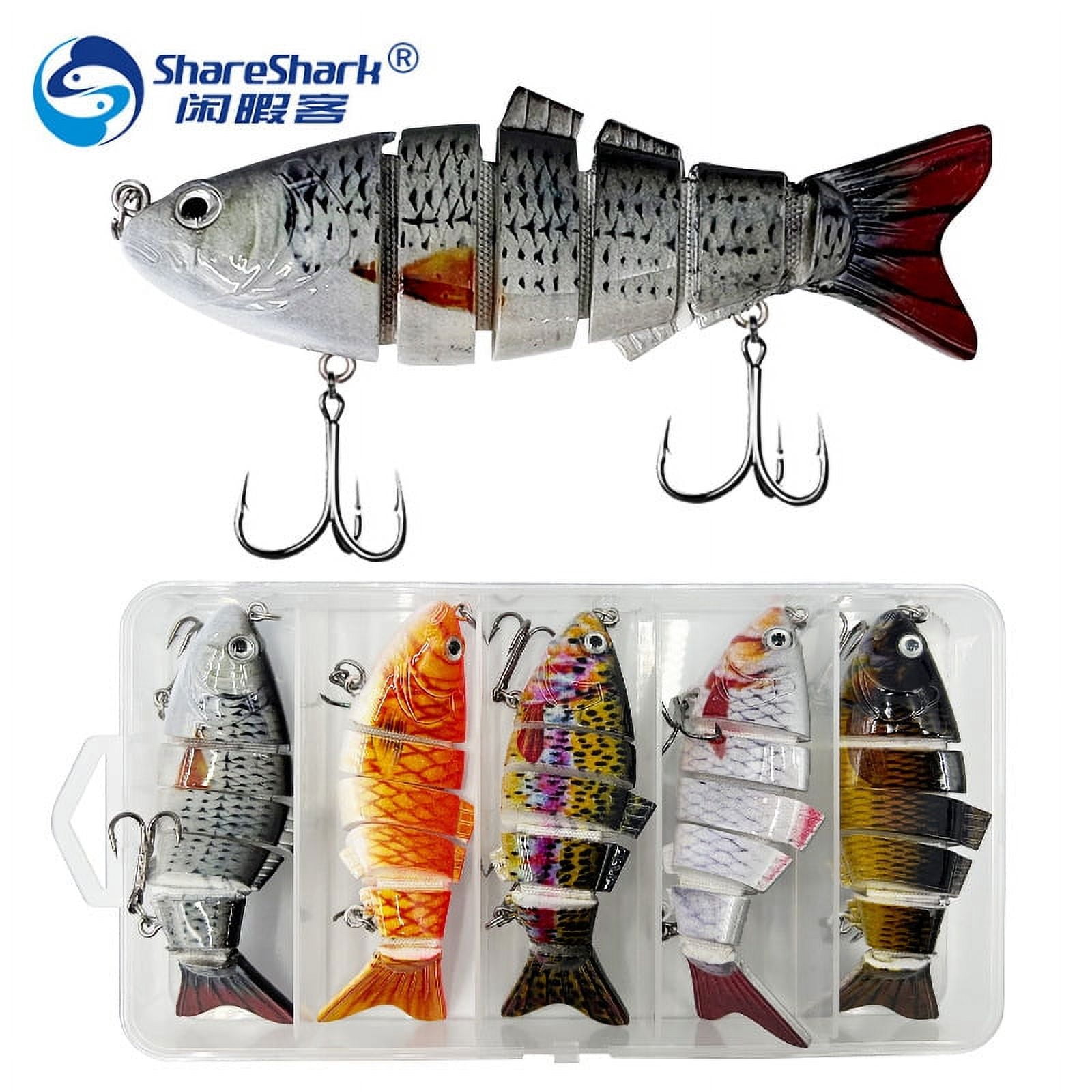 Bass Fishing Lures With 6 Segment Multi Joint Lifelike Swimbaits Tackle ...