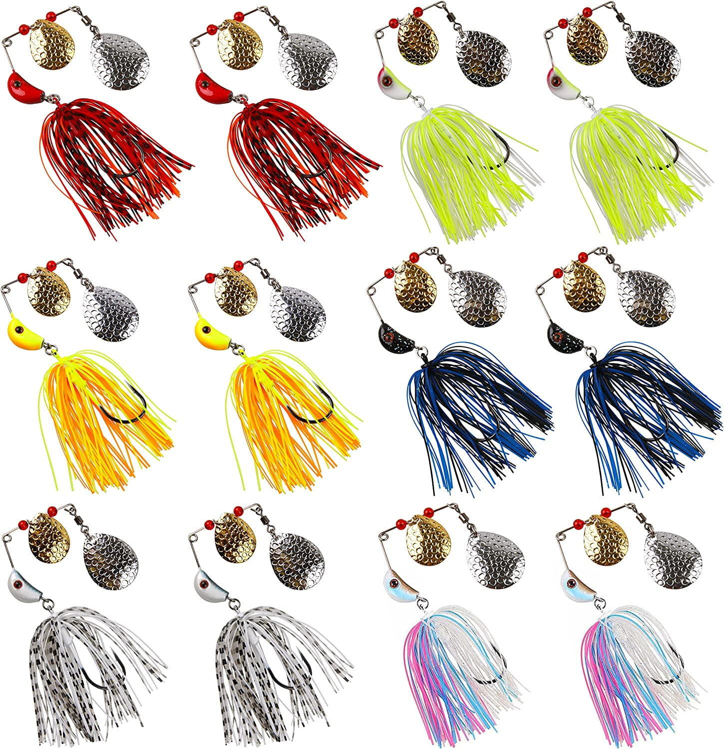 Bass Fishing Spinnerbait Lures Hard Metal Buzzbait Jig Hooks Colorado ...
