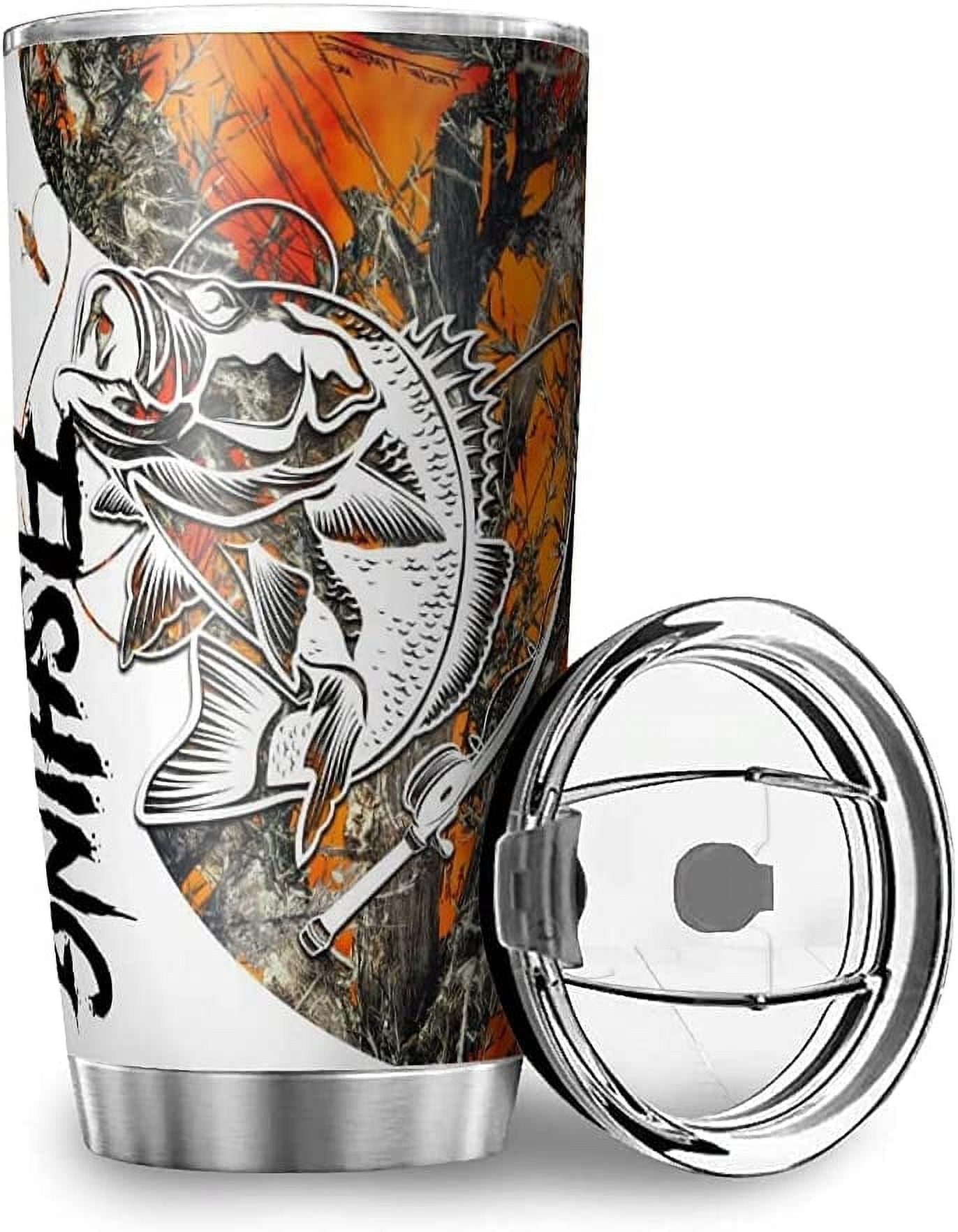 Bass Fishing Tattoo Travel Mug Insulation Tumbler Stainless Steel Car ...