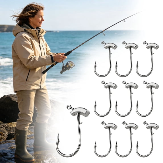 Bass Fishing Urchin Bait Hooks Weighted Sea Urchin Hooks with Barbed ...