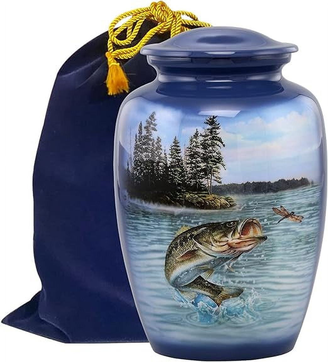 Bass Fish Cremation Urn for Ashes, with Velvet Bag - Walmart.com