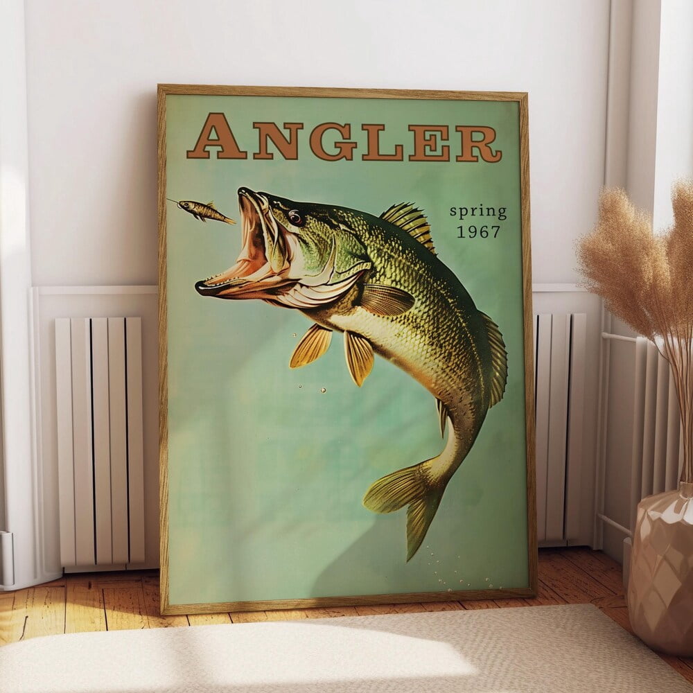 Bass Fishing Vintage Poster Art Retro Travel Poster Cabin Wall Decor ...