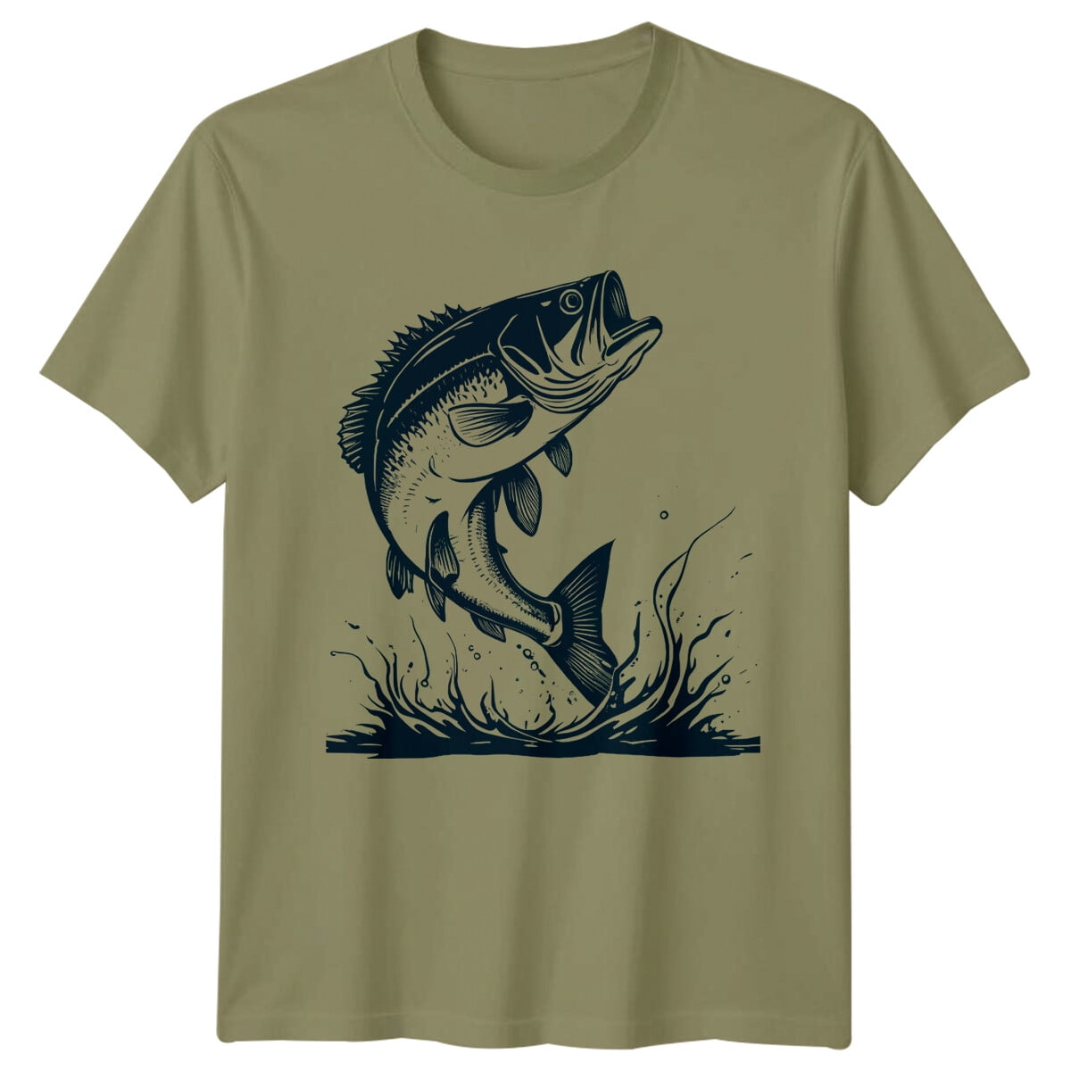 Bass Fishing mouth Fish Mens T-Shirt Angler Sport Tee - Walmart.com