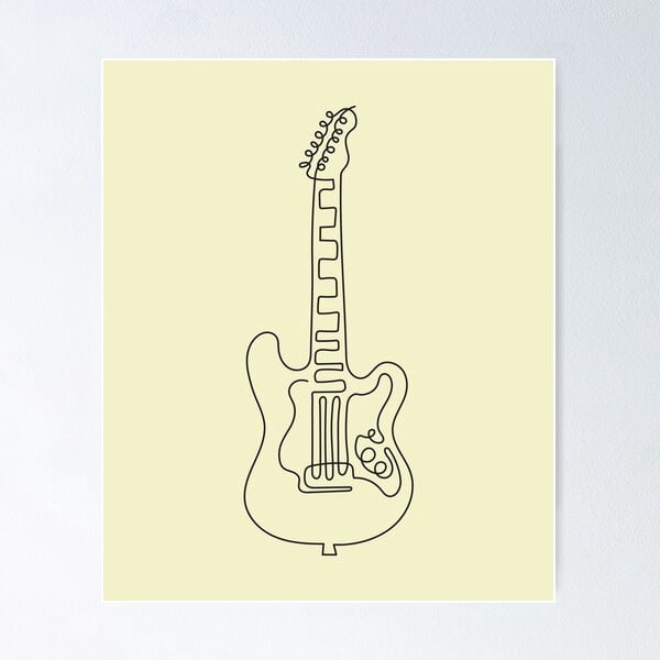 Bass Guitar Abstract Line Art For Music Lovers And Guitarist - Abstract ...