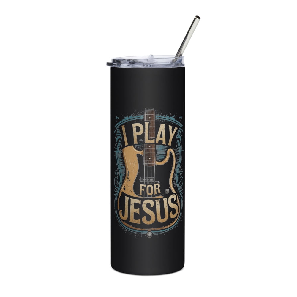 Bass Guitar Christian Bassist Skinny Slim Tumbler, I Play Bass For ...