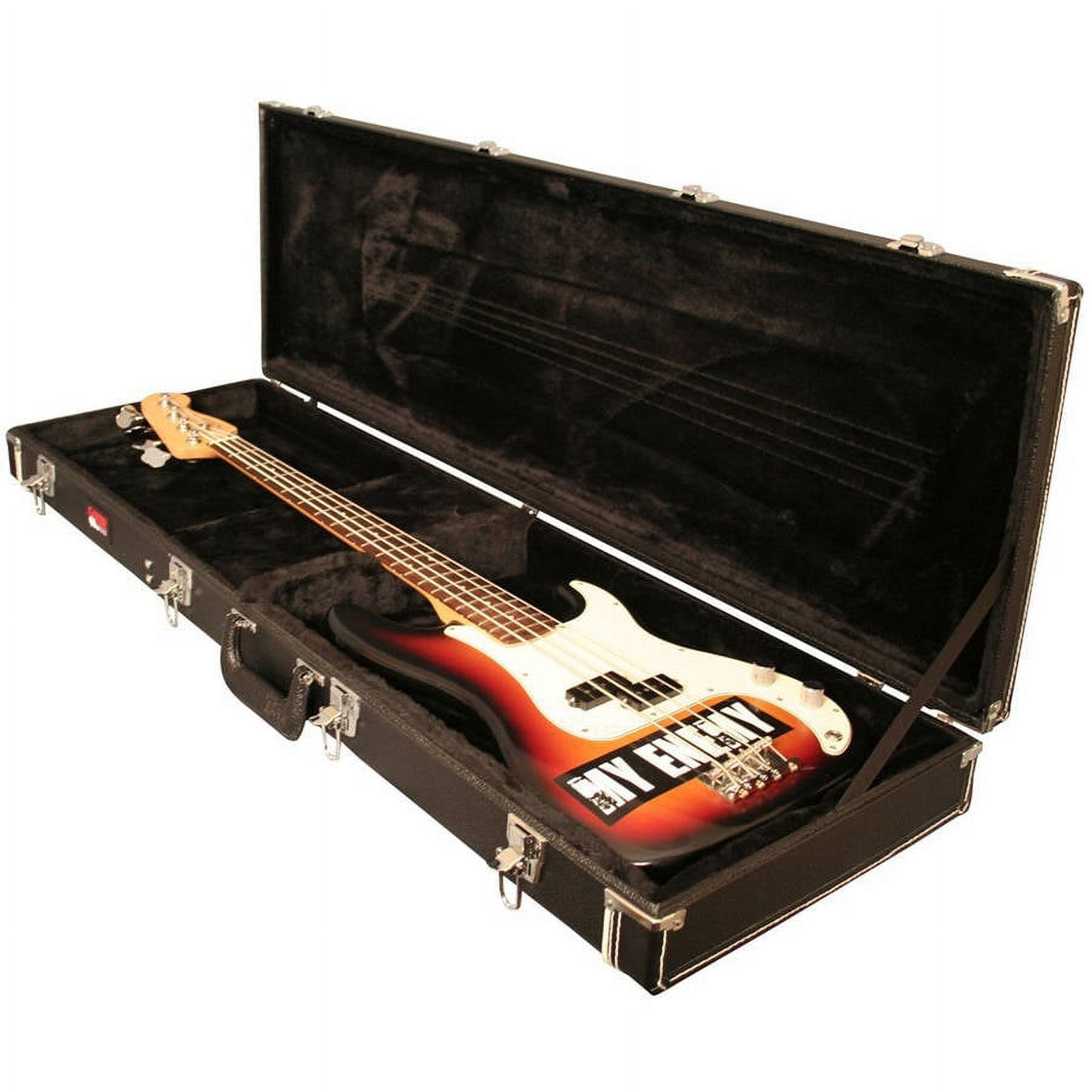 GATOR CASES GW-BASS GUITAR WOOD CASE W/ COMPARTMENT & CHROME-PLATED ...