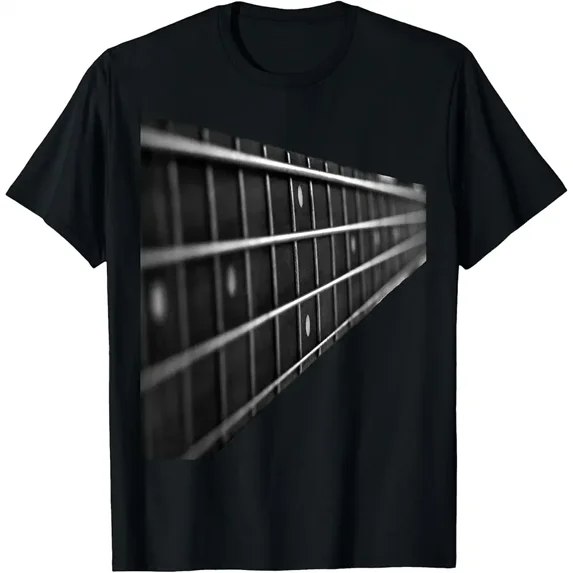 Bass Guitar Fretboard Monochrome Graphic Unisex Musician T-Shirt ...
