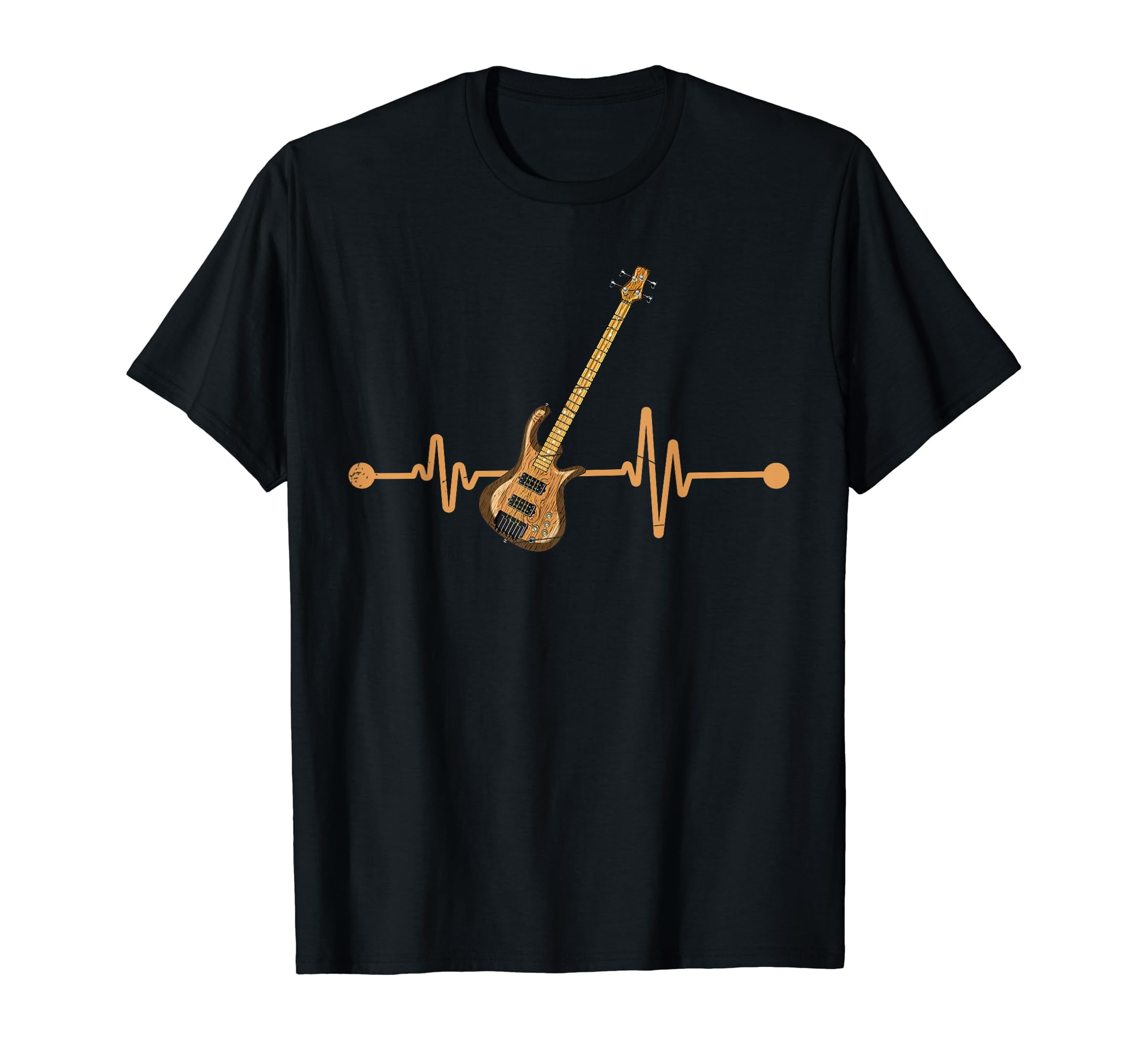 Bass Guitar Player Heartbeat Musical Instrument Bass Guitar T-Shirt ...