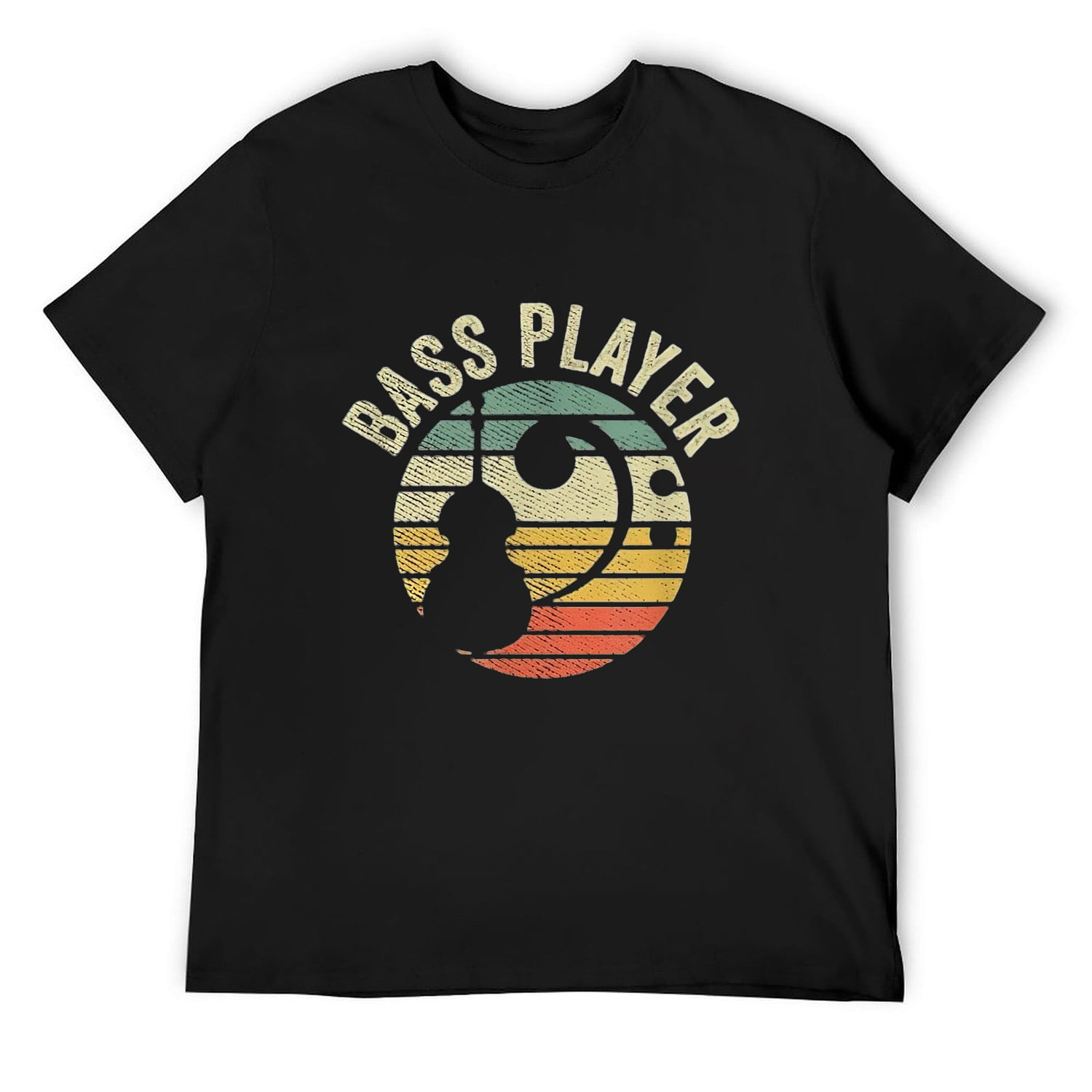 Bass Guitar Player Vintage Bass Clef Gift for Bassist T-Shirt Black X ...