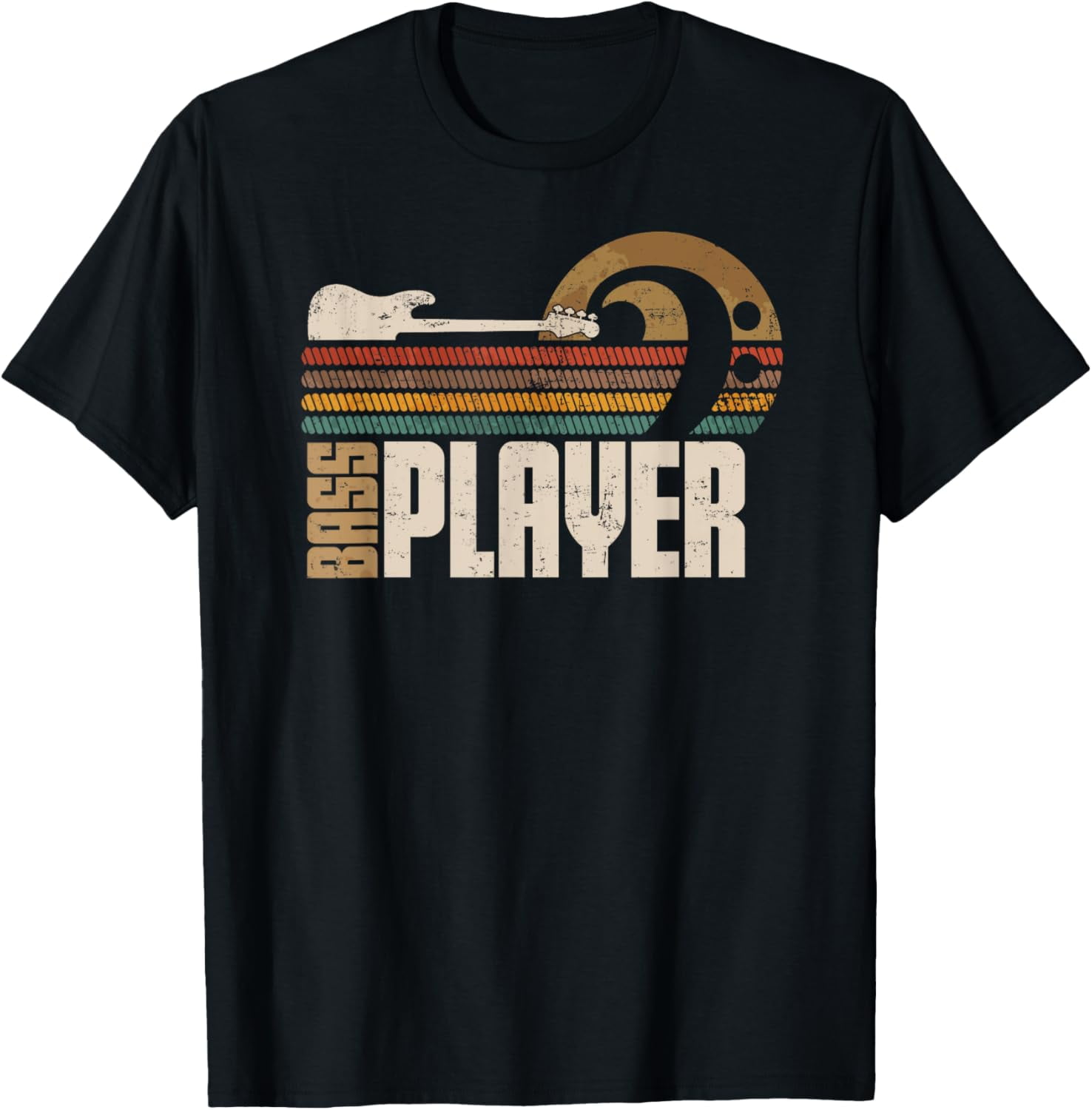 Bass Guitar Player Vintage Bass Clef Gift for Bassist T-Shirt - Walmart.com