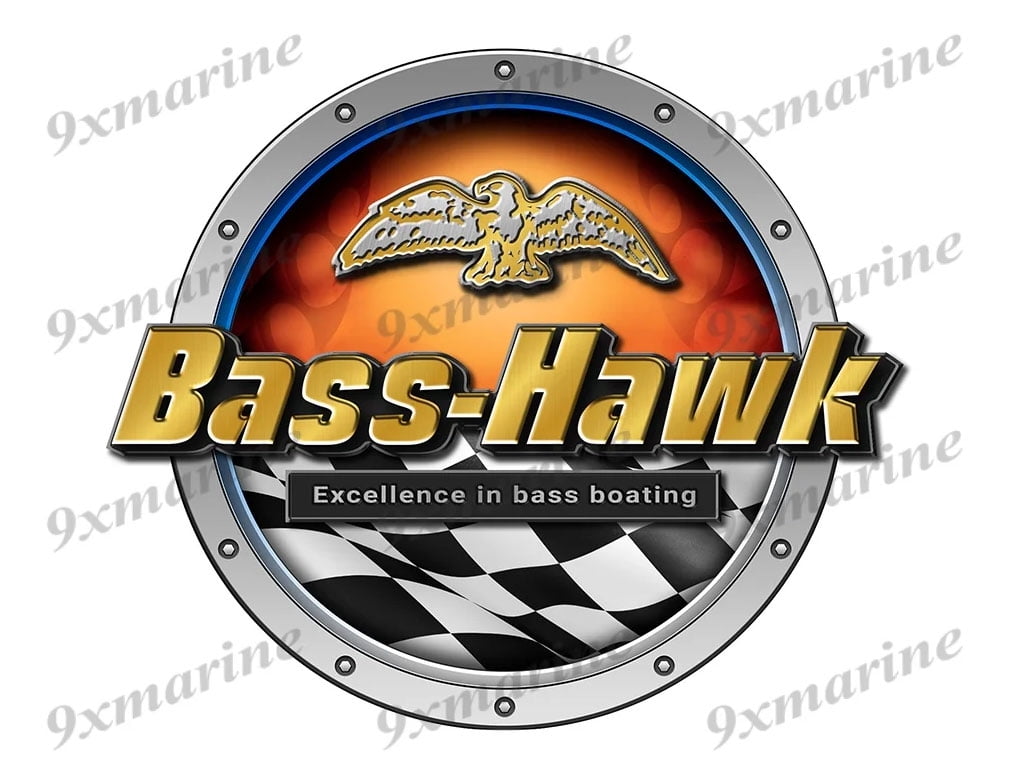 Bass Hawk Racing Boat Round Sticker - Name Plate - Walmart.com