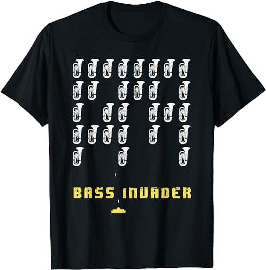 Bass Invader | Tuba Player Shirt | Brass Instrument Tuba T-Shirt ...