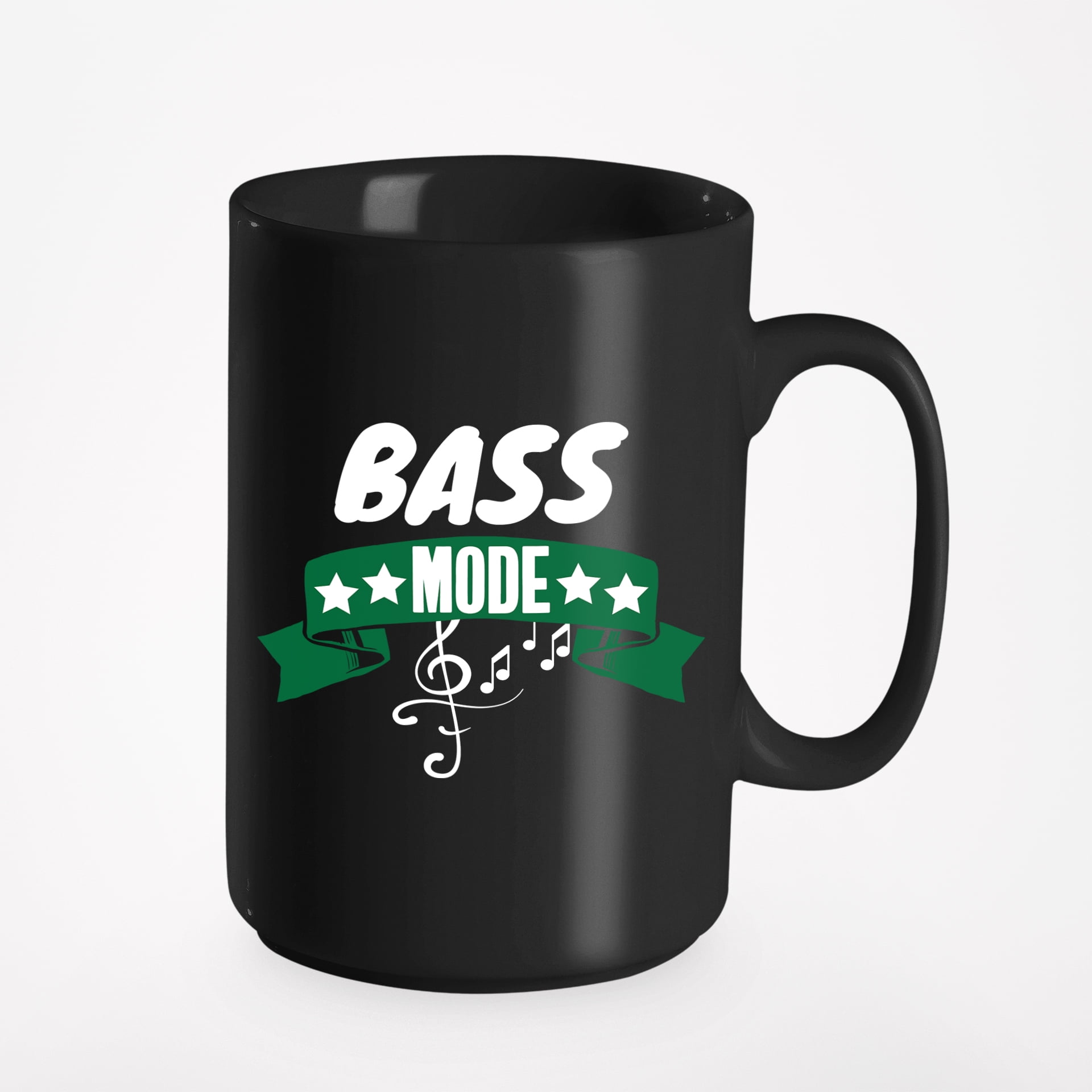 Bass Mode, Treble Clef Music Note & Musical Choir, Black 15oz Ceramic ...