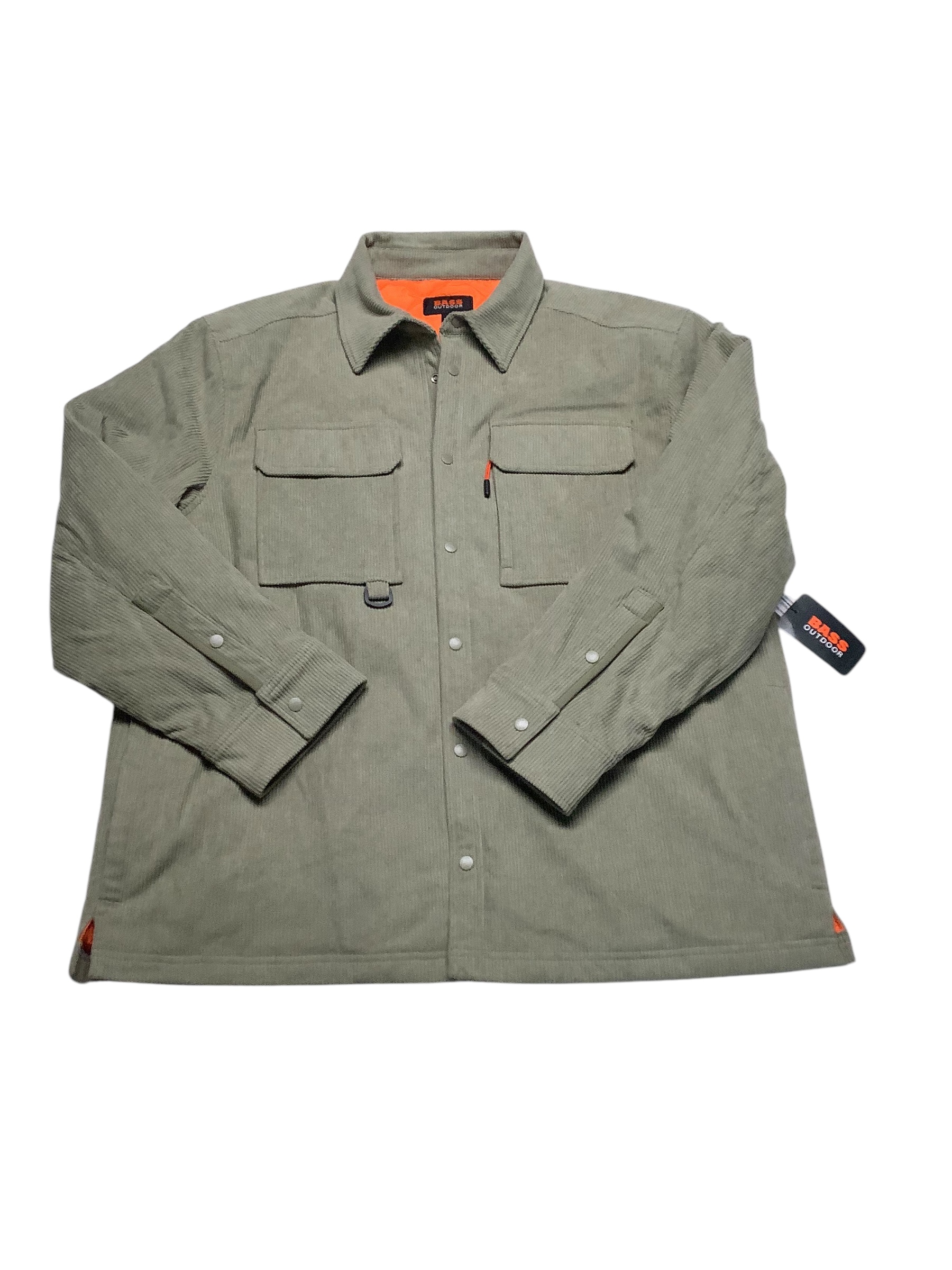 BASS OUTDOOR Mens Corduroy Shacket Coat Medium Green Solid - Walmart.com