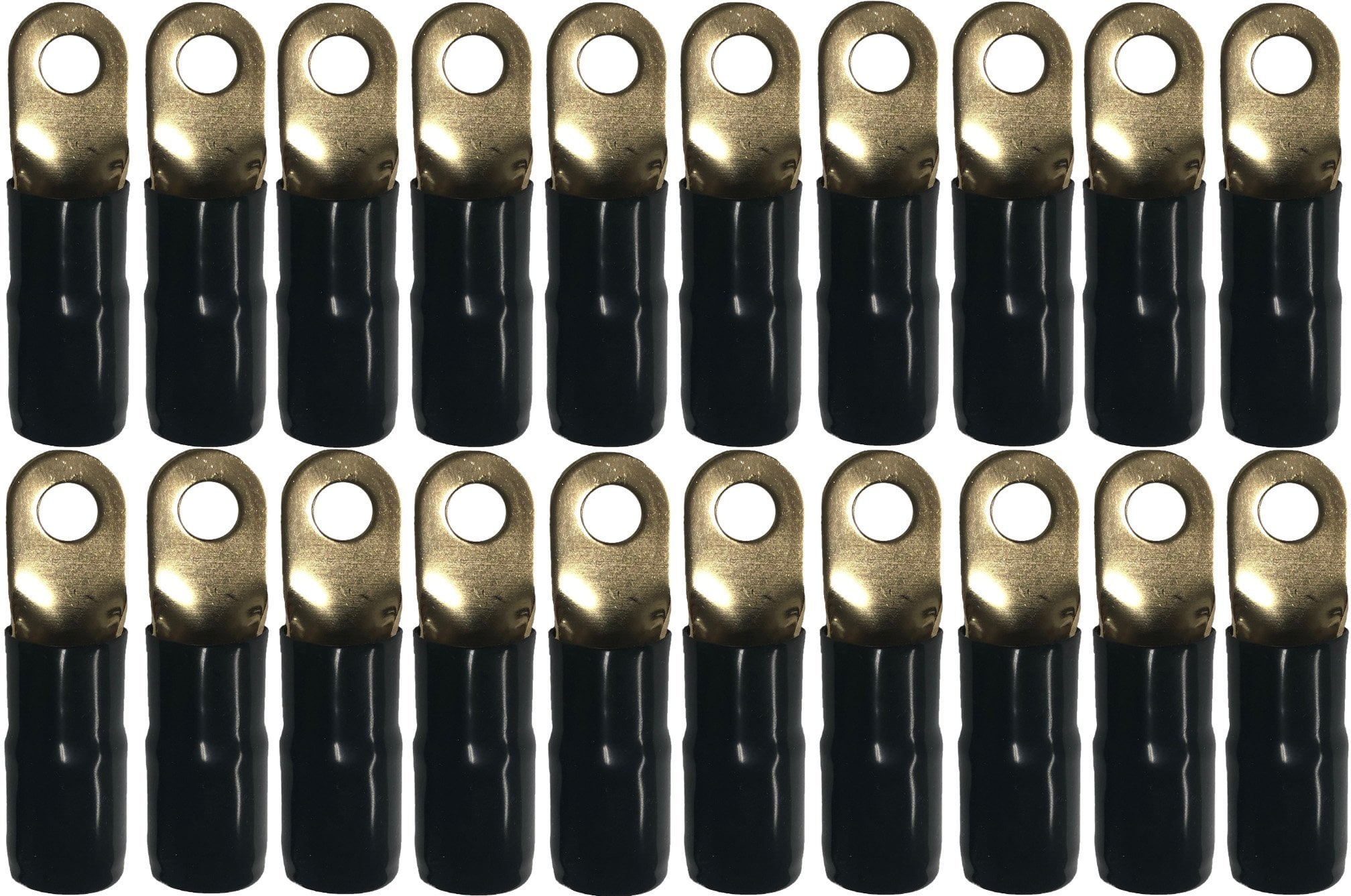 Bass Rockers 0 Gauge AWG Gold Plated Crimp Ring Terminals - Amplifier ...