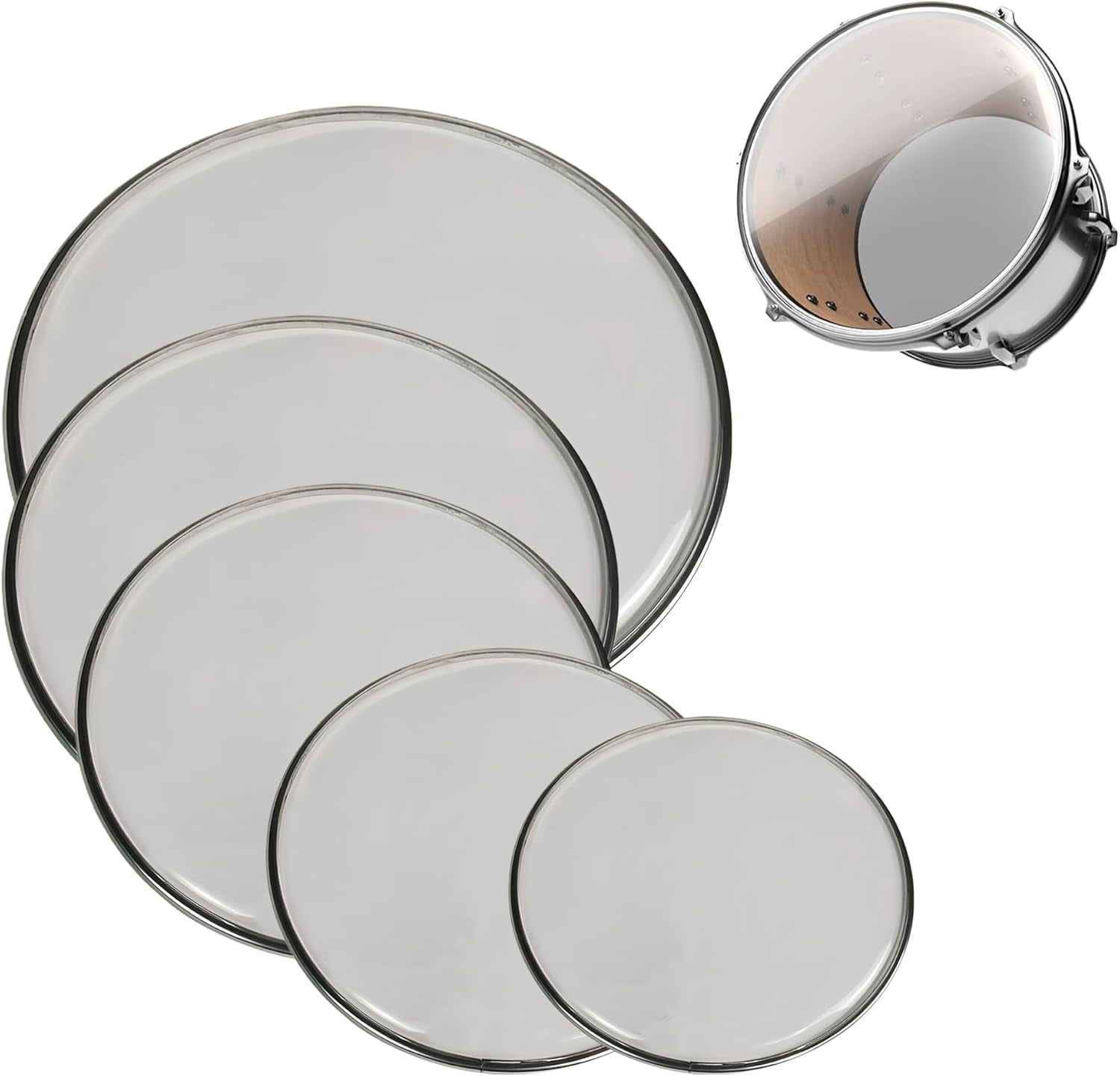 Bass Snare Drum Head Set:Drum Heads,2024 New Upgraded Double-Layered ...