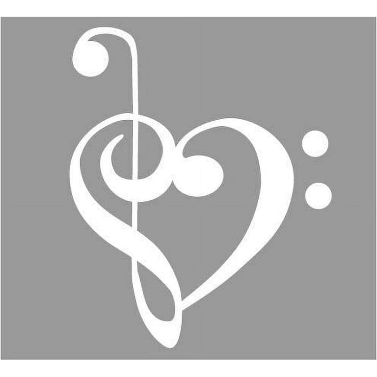 Treble Clef Heart Treble & Bass Clef Heart Pendant Necklace Amulet For