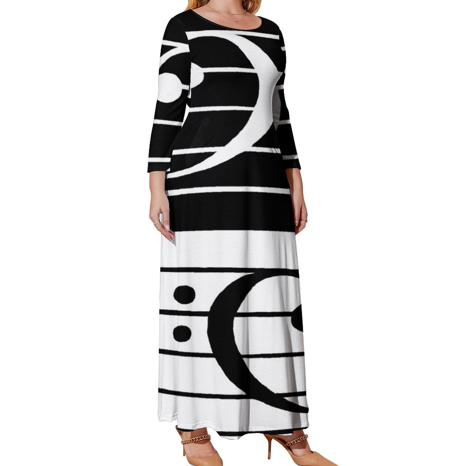 Bass clef Long Sleeved Dress Women's skirt african dresses for woman ...