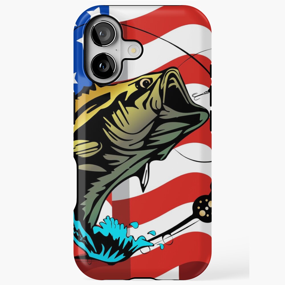 Bass’n American Style Patriotic Fishing Angler Tough Phone Case with ...