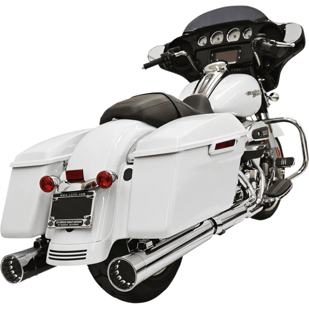 Bassani 4" DNT Straight-Can Chrome Slip-On Mufflers w/Chrome End Caps ...