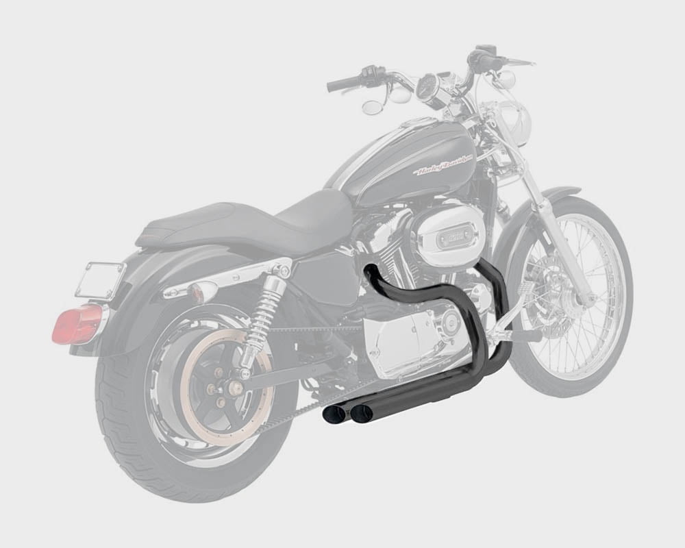 Bassani Pro Street Exhaust System Black w/Slash Cut Ends (XL4-325MCLB ...