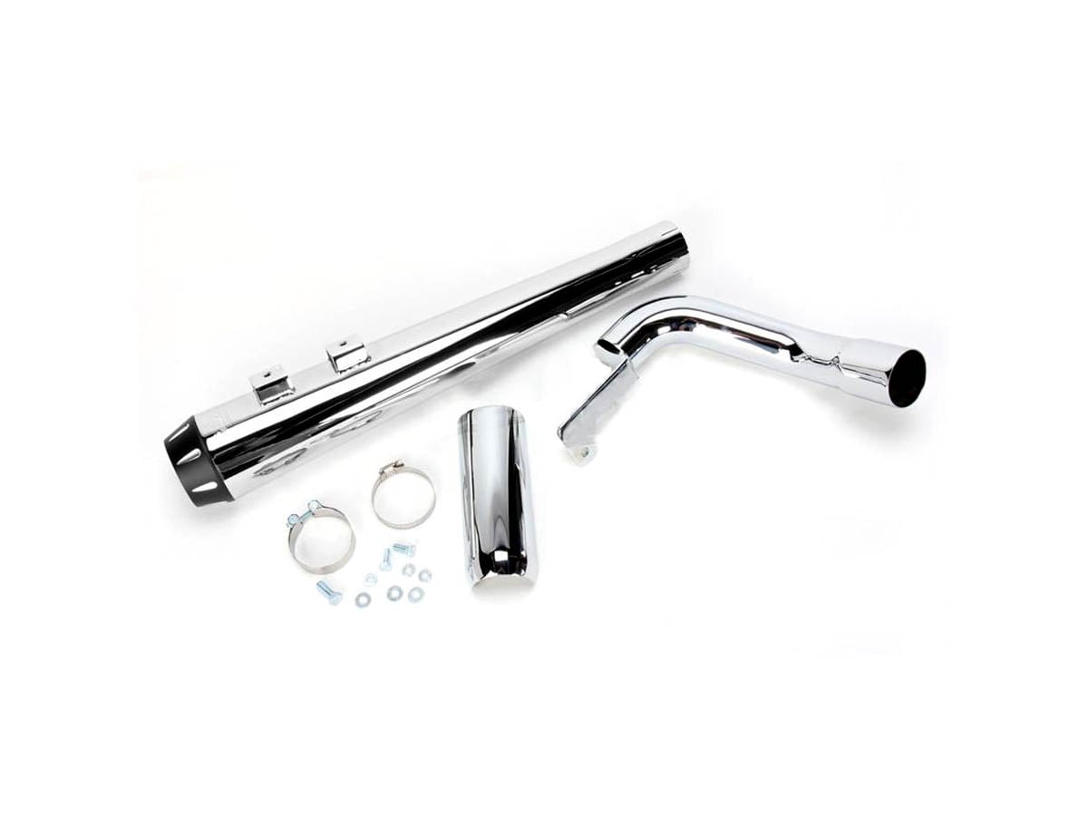 Bassani Pseudo Left Side Chrome Megaphone Muffler w/Machined Flutes ...