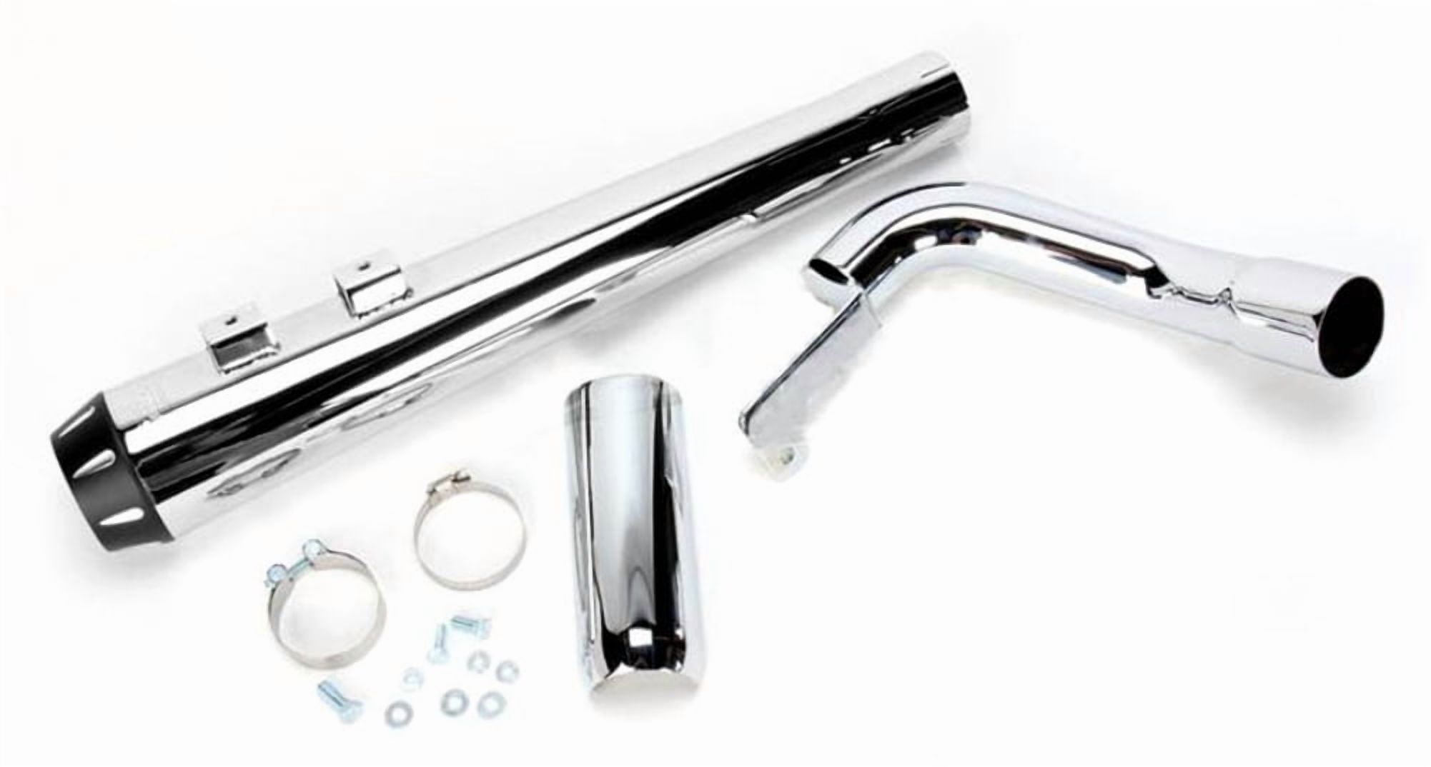 Bassani Pseudo Left Side Chrome Megaphone Muffler w/Machined Flutes ...