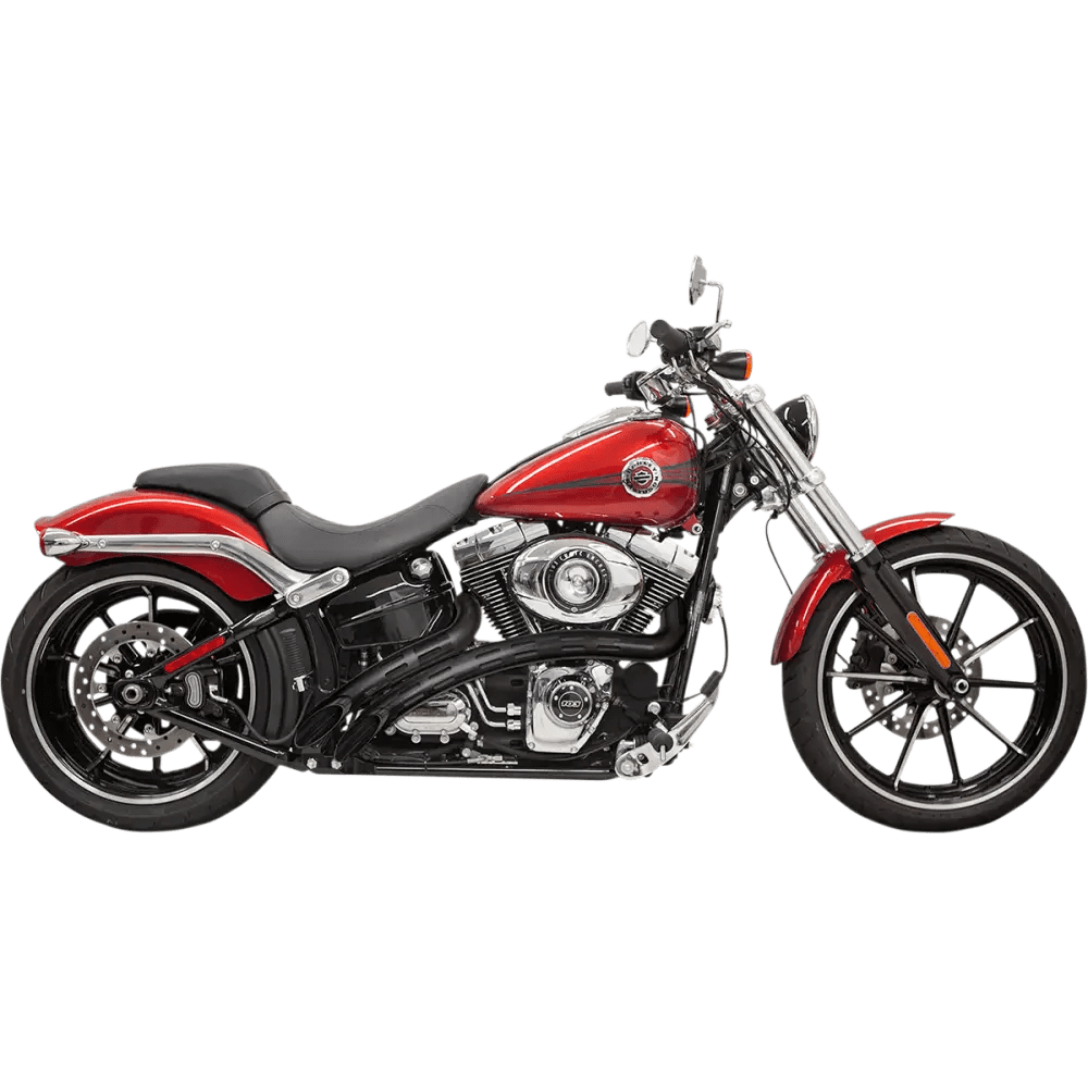 Bassani Radial Sweepers Black Exhaust System w/Black Slotted Shields ...