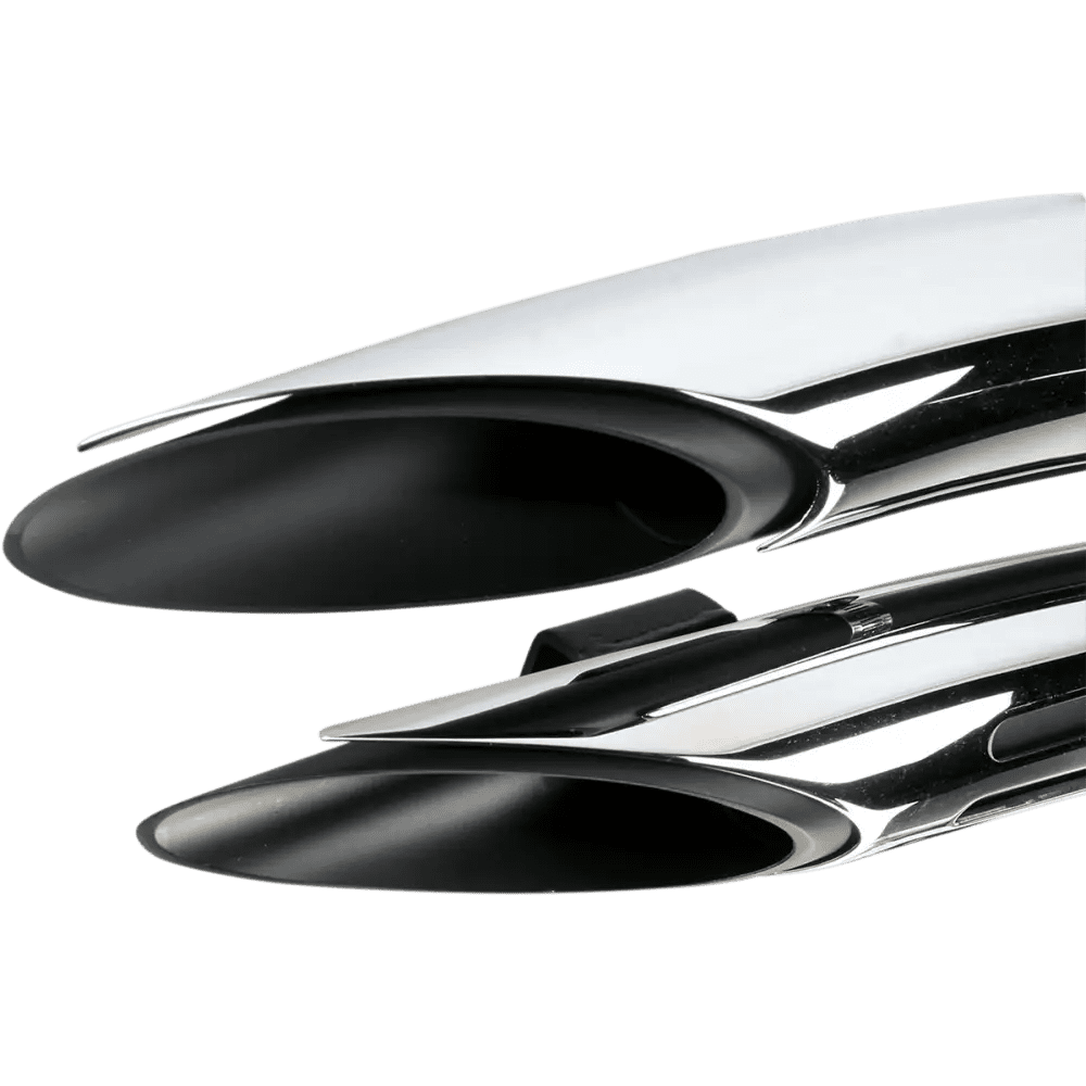 Bassani Radial Sweepers Black Exhaust System w/Chrome Slotted Shields ...