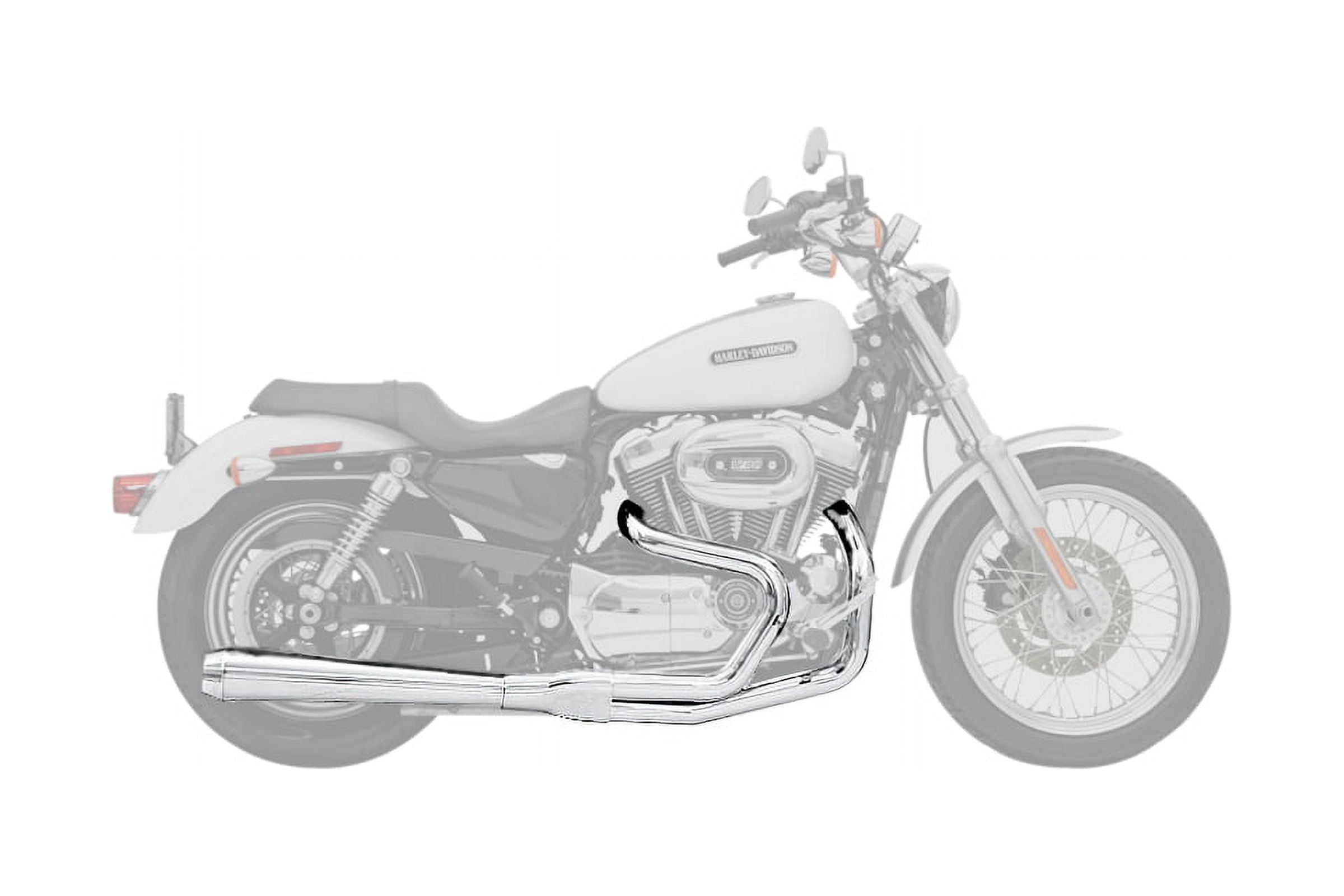 Bassani Road Rage Long 24" Megaphone Chrome 2-into-1 Exhaust System ...