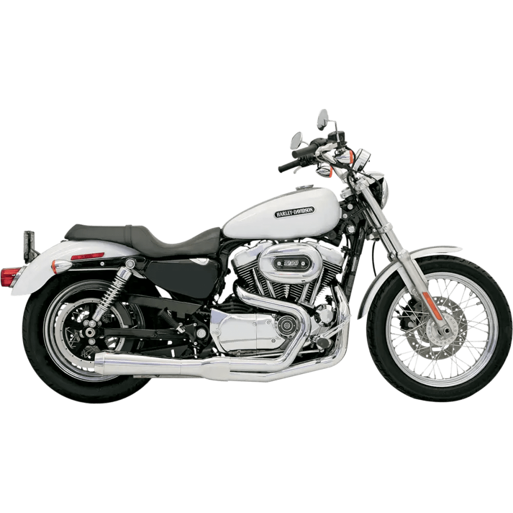 Bassani Road Rage Short 12" Chrome Upswept Megaphone 2-into-1 Exhaust ...