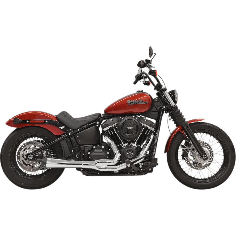 Bassani Road Rage Short 15.5" Megaphone Chrome 2-into-1 Exhaust System ...