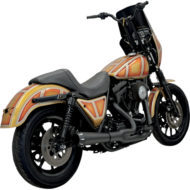 Bassani Road Rage Short 21" Megaphone Black 2-into-1 Exhaust System ...